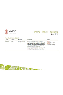 Native Title in the News - June 2016 | AIATSIS corporate website