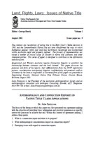 Anthropology and connection reports in Native Title claim applications ...