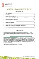 What's New in Native Title - March 2015 | AIATSIS corporate website